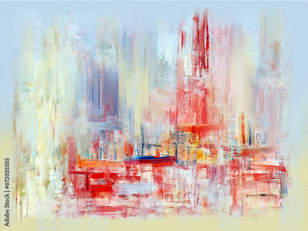 Album cover abstract painting on canvas, hand-drawn artwork in a modern ...