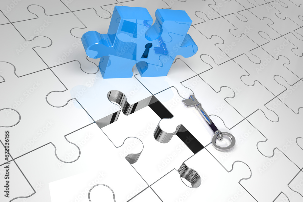 Digital png illustration of puzzles with keyhole and key on transparent ...