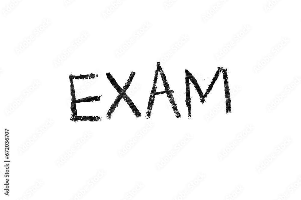 Digital png illustration of exam text on transparent background Stock ...