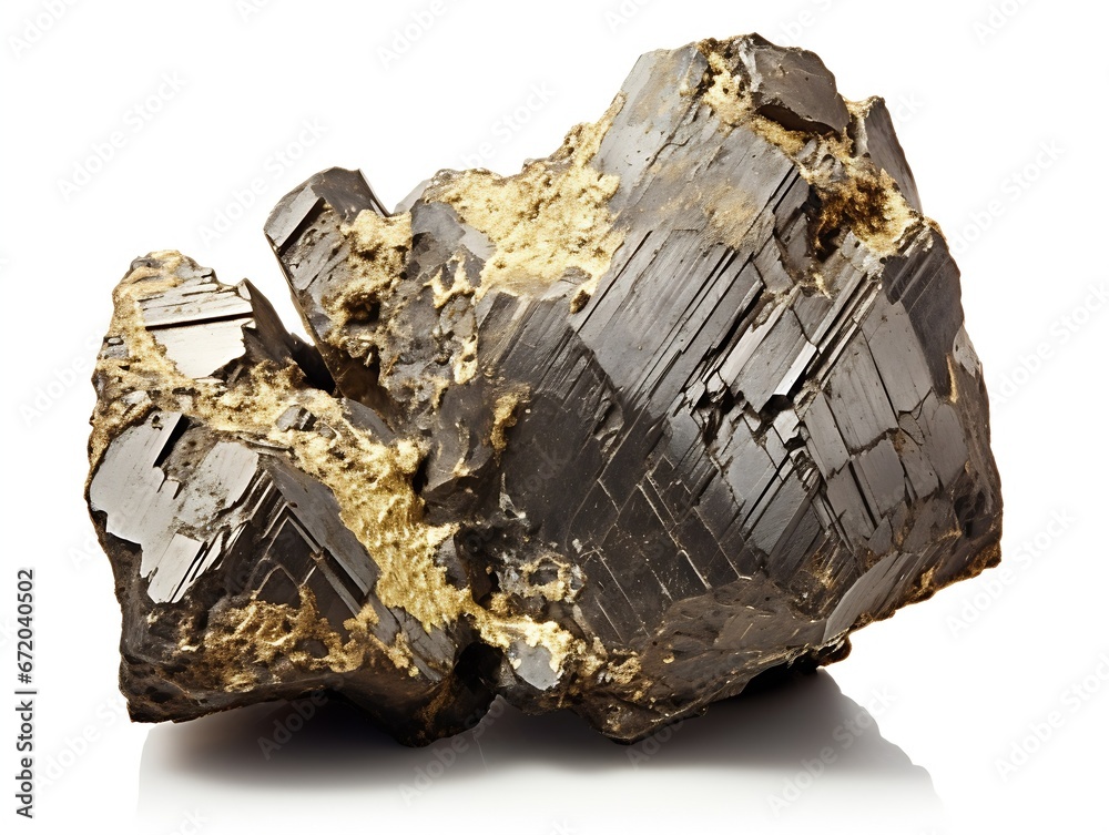 macro shooting of specimen of natural mineral - piece of pyrite (iron ...