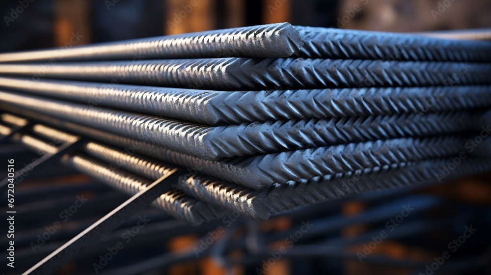 Tied iron rebar close up. Reinforced concrete structure steel bar set ...