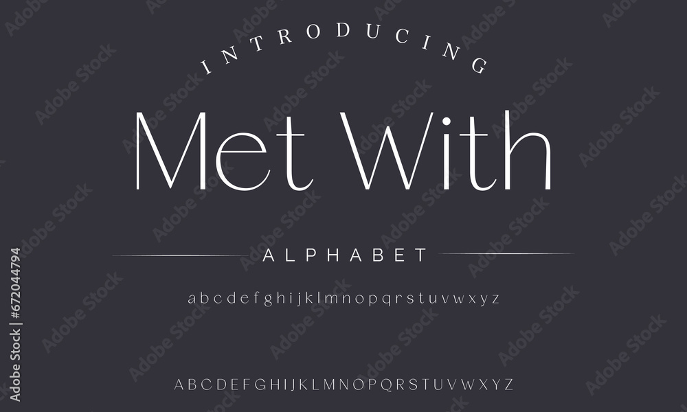 Met With luxury alphabet font. Typography urban style fonts for fashion ...