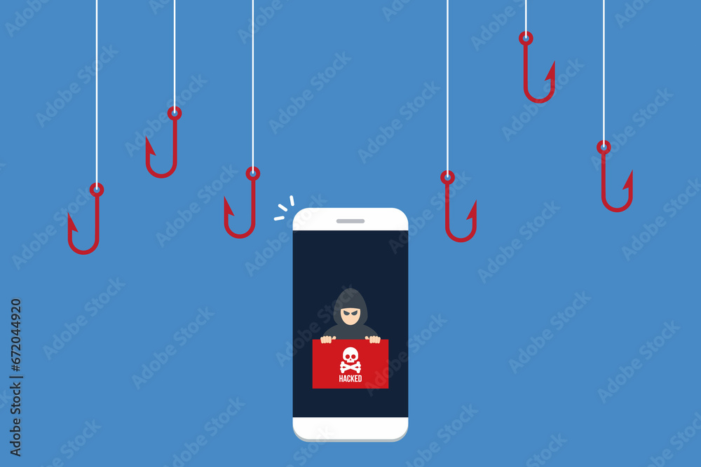 Hacker attack. Hackers and cybercriminals phishing, identity theft ...