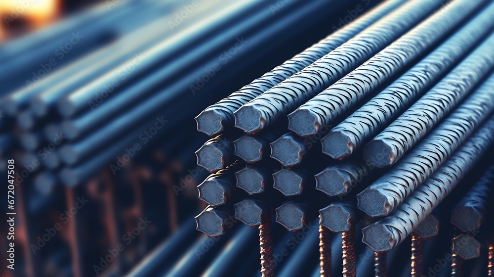 Tied iron rebar close up. Reinforced concrete structure steel bar set ...