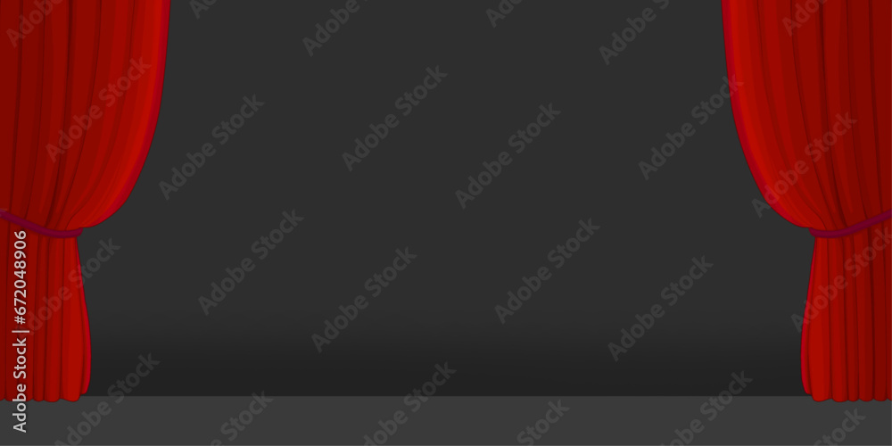 red stage curtains red velvet open curtain with black backdrop stage ...