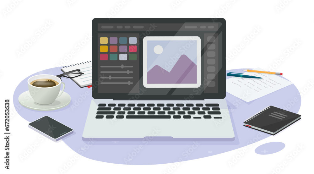 Graphic design image editor vector or photo drawing illustrator ...