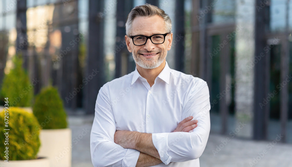 Confident happy mature older business man leader, smiling middle aged ...