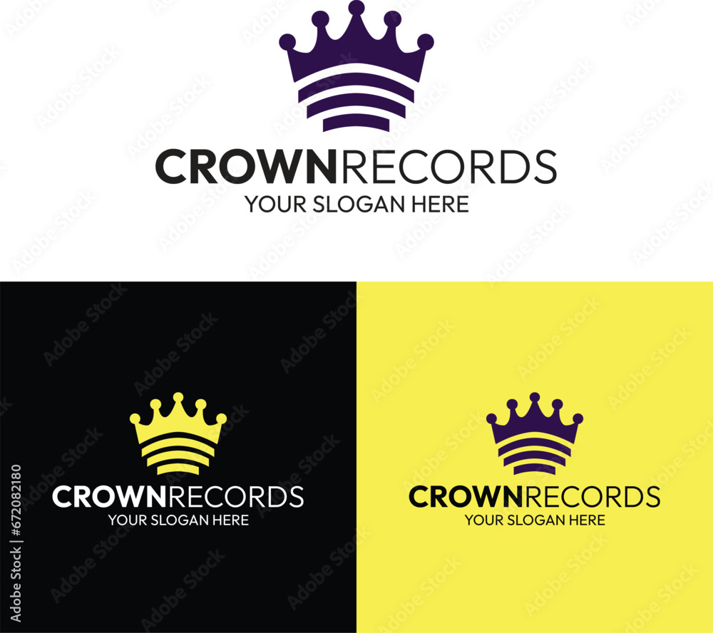 Music logo, melody logo, record label logo, crown logo, signal logo ...