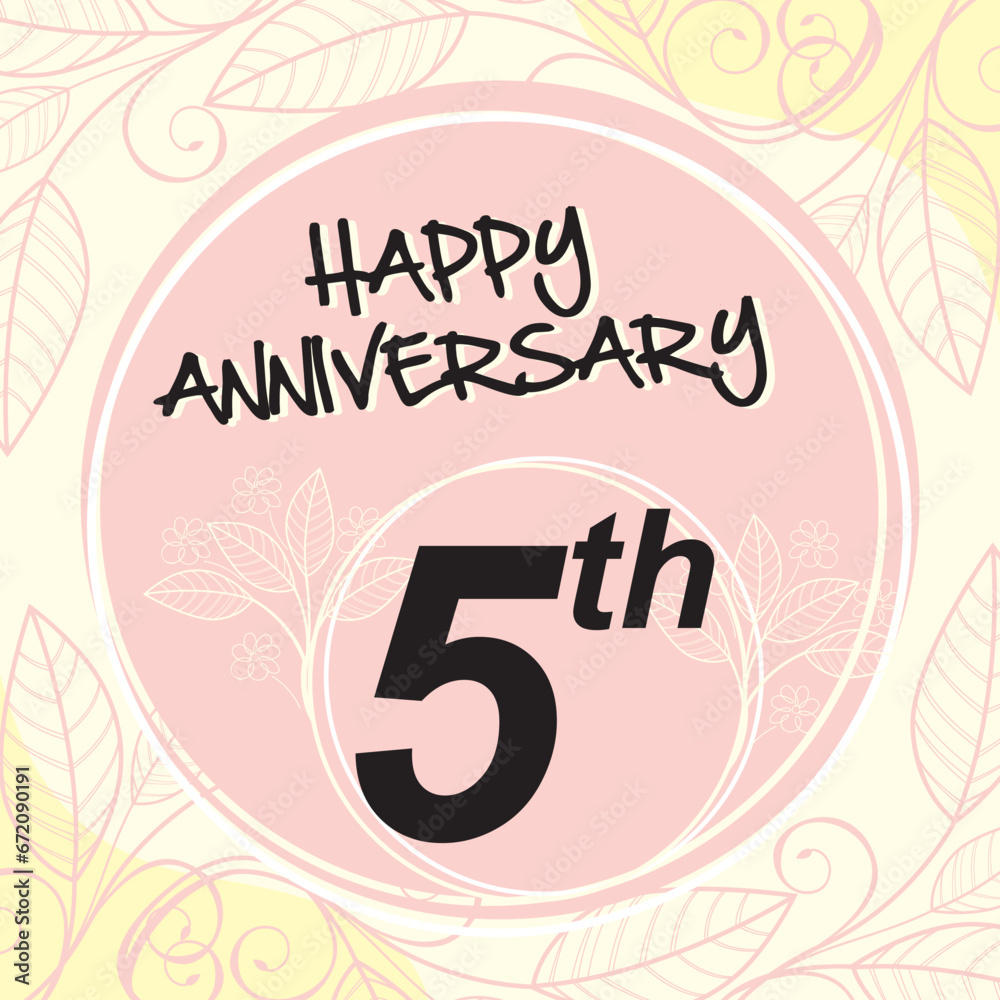ribbon 5th happy anniversary vector illustration,good for celebration ...