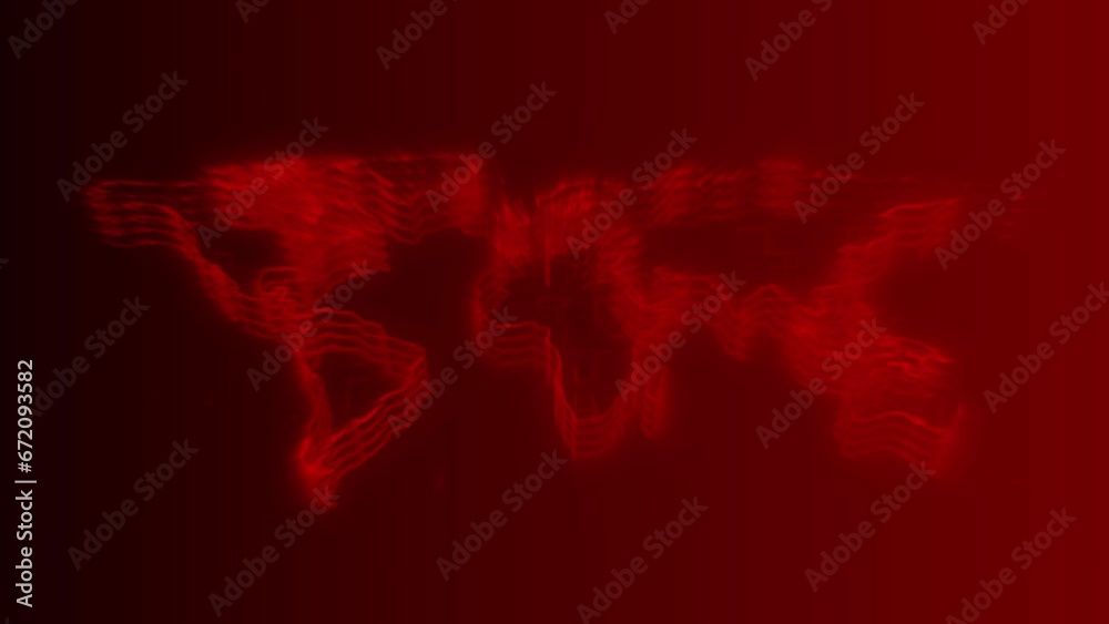 Red color World map with highlighted locations. Global trade and ...