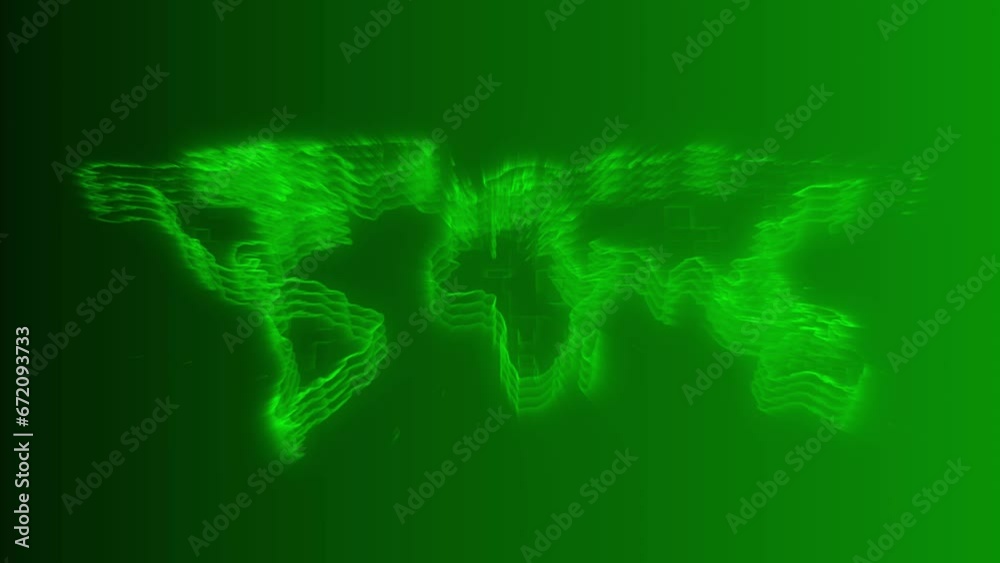 Vidéo Stock Green color World map with highlighted locations. Global ...