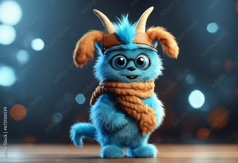 AI generated illustration of an anthropomorphic cartoon animal with ...