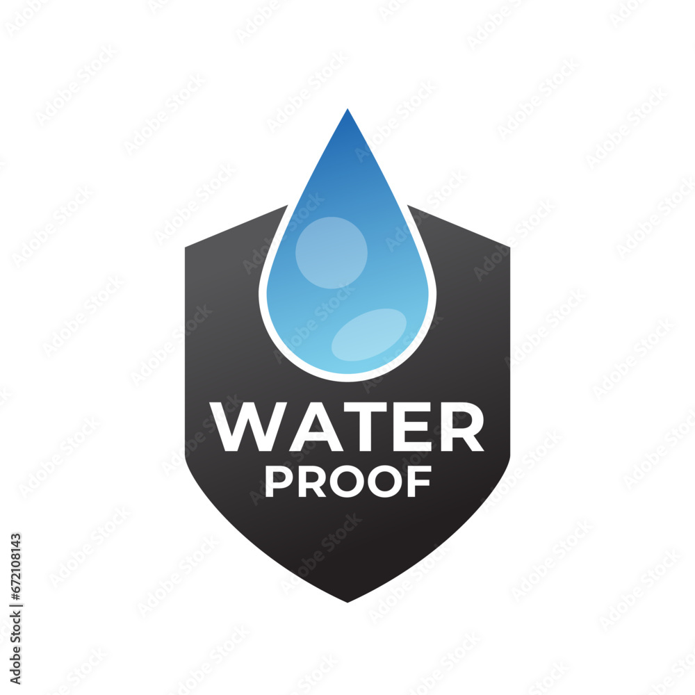Waterproof label or waterproof symbol vector isolated. Waterproof label ...