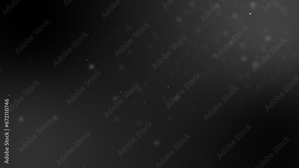 White particles fly down on a black background. Animated abstract ...
