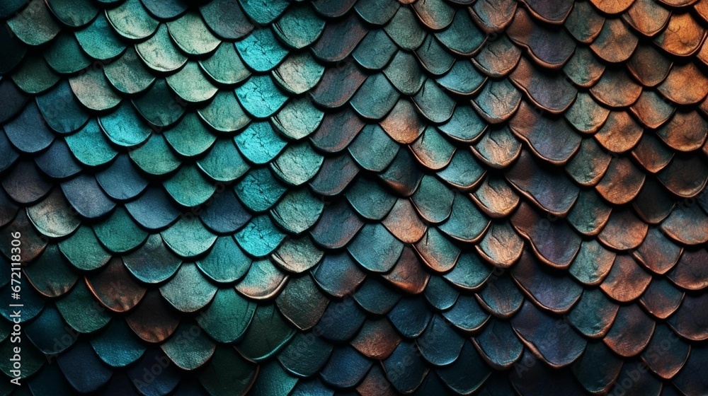 AI generated illustration of blue and orange reflections on dragon ...