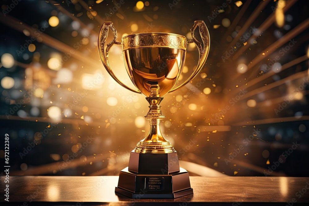 Glittering success. Capturing elegance of victory and prestige in ...
