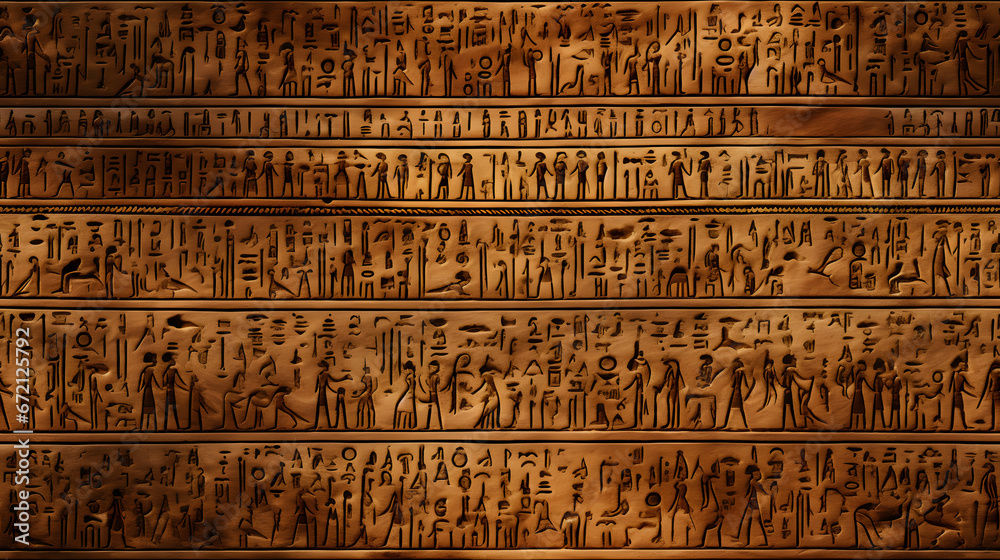 Antique papyrus with hieroglyphs seamless texture Stock Illustration ...