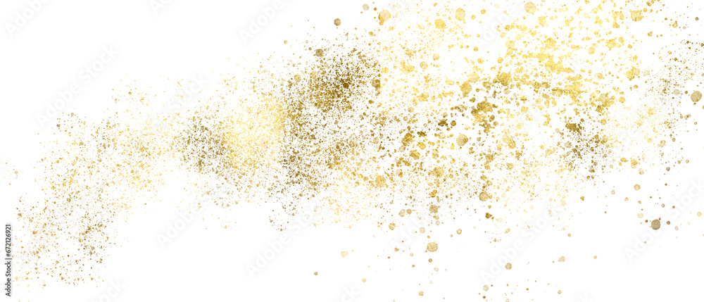 Gold sparkle splatter border . Gold Foil Frame Gold brush stroke on ...