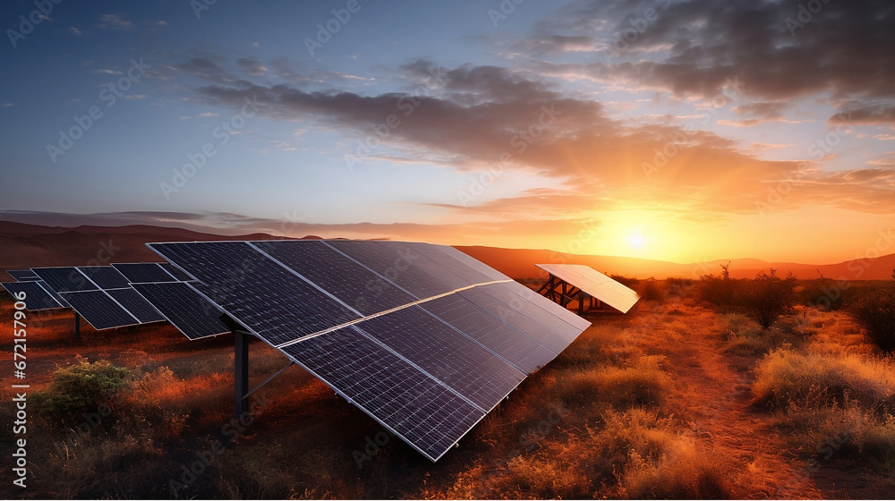 Alternative energy. Photovoltaic solar panel and wind turbines ...