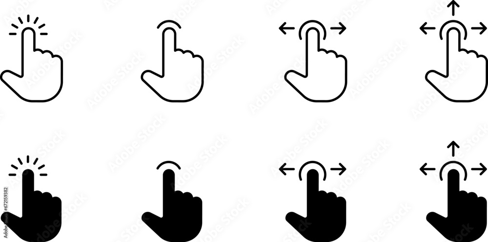 Computer Mouse Click Cursor Black Arrow Icons Set Cursor Icon Vector Illustration Mouse Click