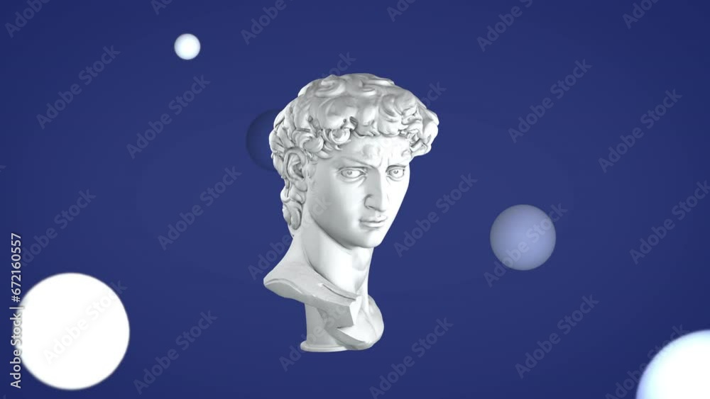 Animation of the dramatic monument spinning in the blue background ...