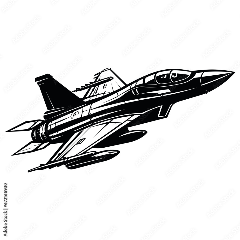 Military Jet Clipart Illustration. SVG Vector Stock Vector | Adobe Stock