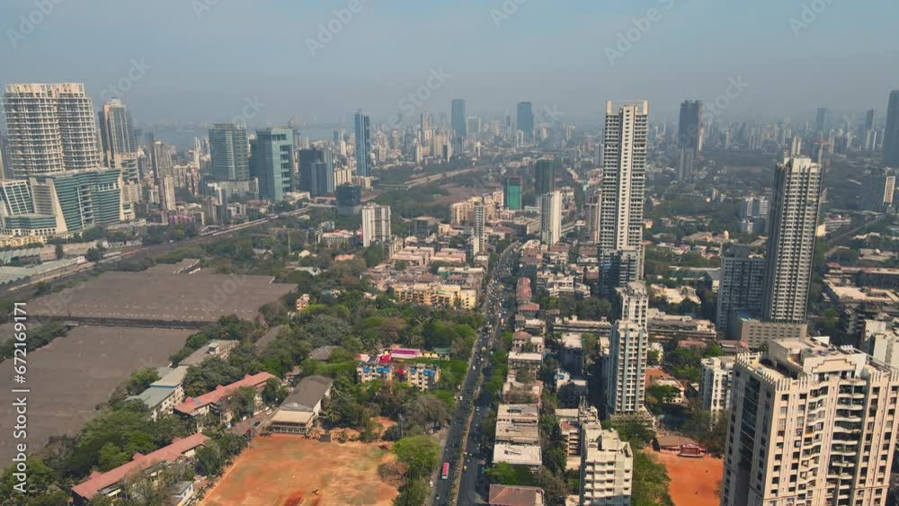 Cinematic Aerial of View Mumbai City. 4k, Drone flying above the Indian ...