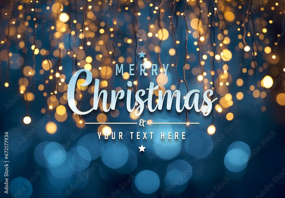 Christmas Lights Mockup With Editable Greetings Text. Generative Ai ...