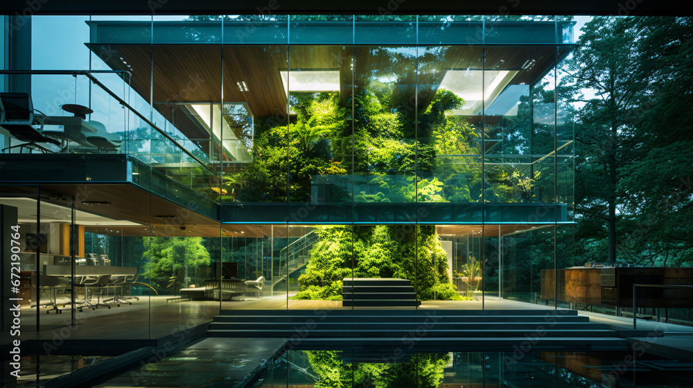 Sustainable green building. Energy efficient building. Sustainable ...