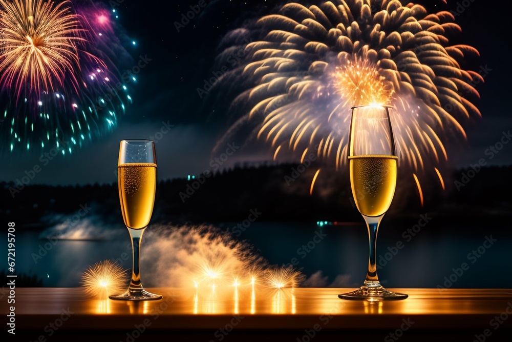 end of year toast, new year, cheers, happy 2024, sparkling wine, cup ...