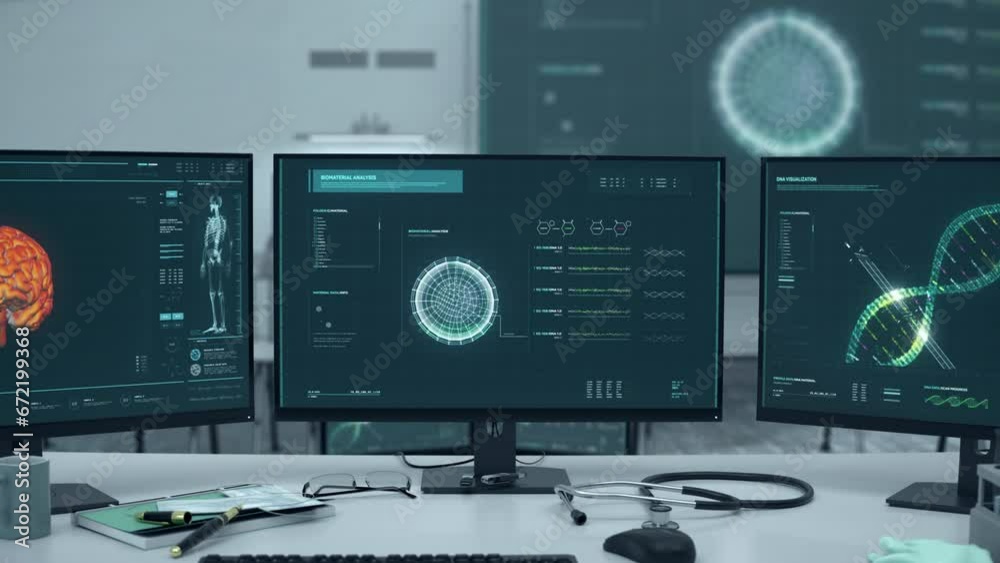 Examination Of Human DNA Helix By High Tech Scanner Software ...