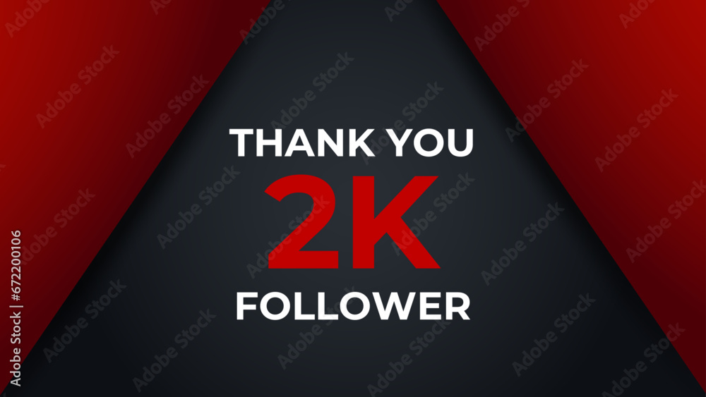 Thank you 2K followers congratulation template banner. 2K celebration ...