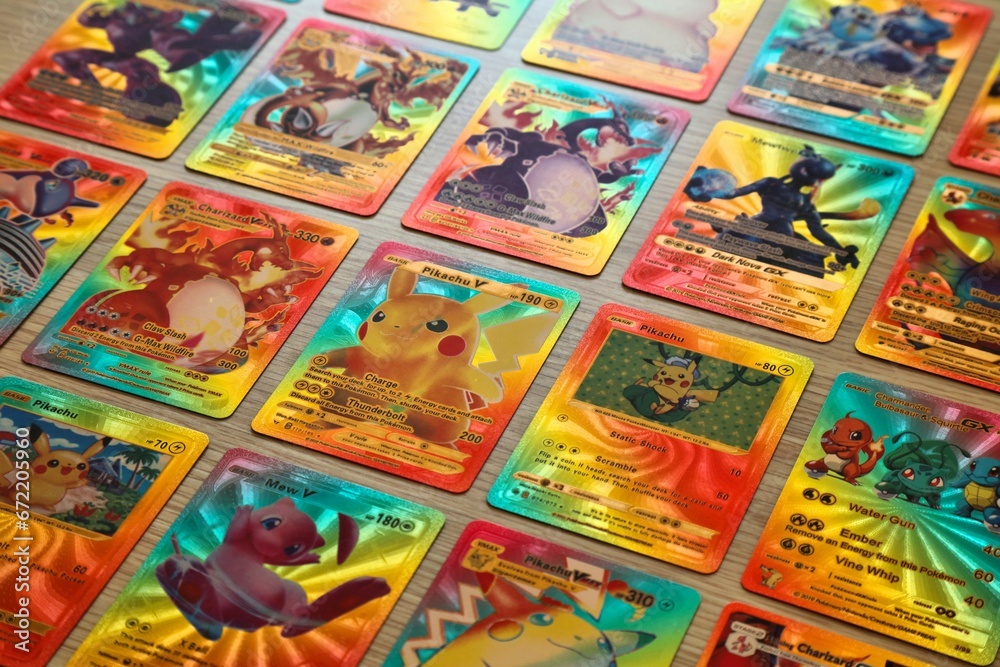 WARSAW, POLAND - AUGUST 18, 2023: Charizard and Pikachu Pokemon cards ...