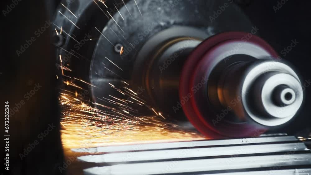 Mechanical Lathe Machine Rotating In Preparation For Steel Cutting ...