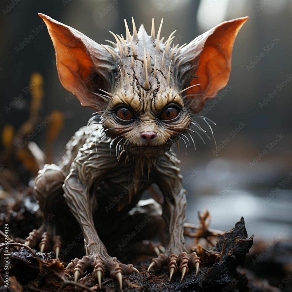 AI generated illustration of a mysterious, spooky alien feline Stock ...