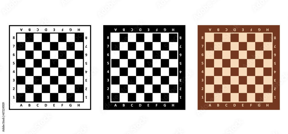 Stockvector Chess pieces tower horse bishop, king queen Chess Board ...