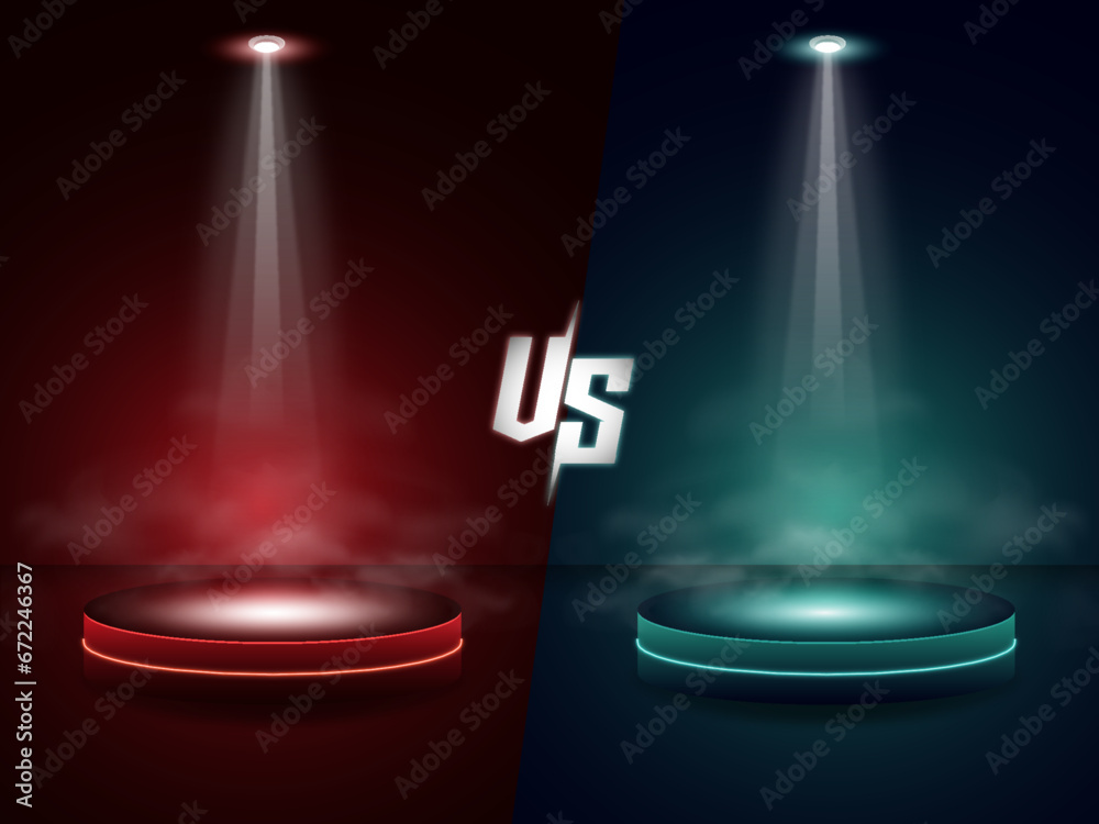 Versus vs background with podium and spotlights free vector Stock ...