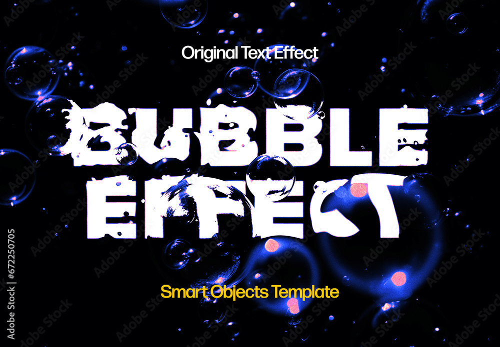 Bubble Distortion Text Effect Mockup With Generative AI Stock Template ...
