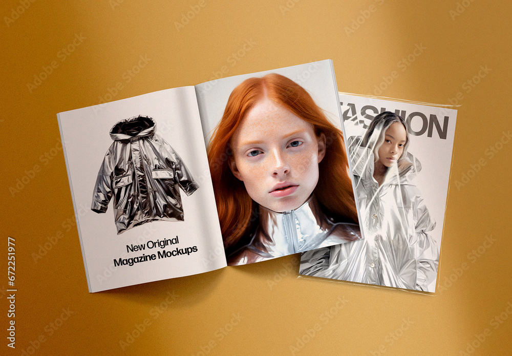 Modelo de Realistic Shiny Paper Magazine Cover Page Mockup With ...
