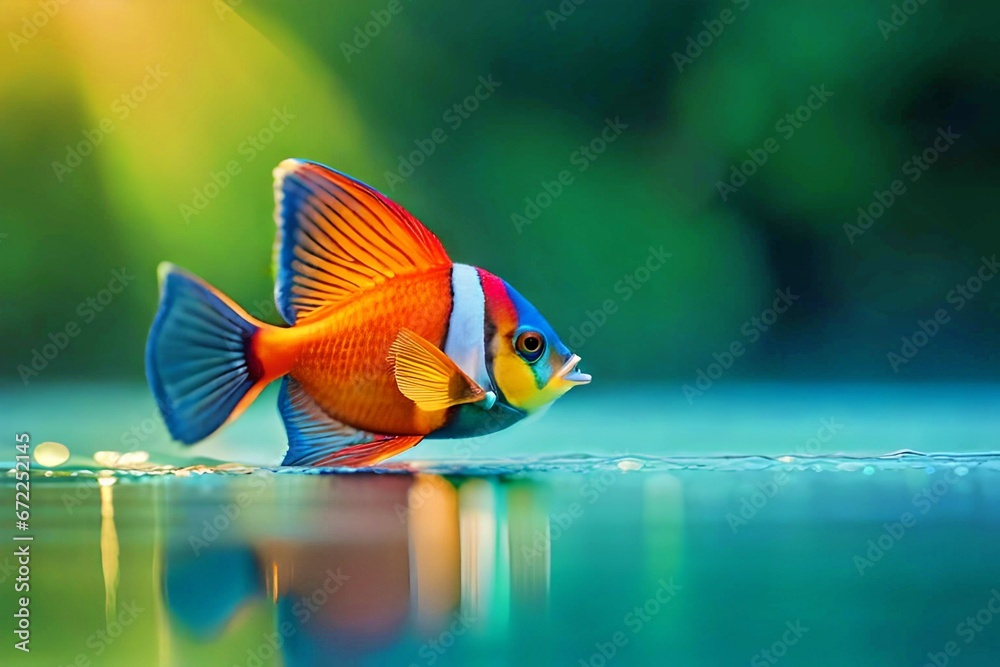 fish swimming in aquarium, gold fish in water, view of gold fish, tiger ...