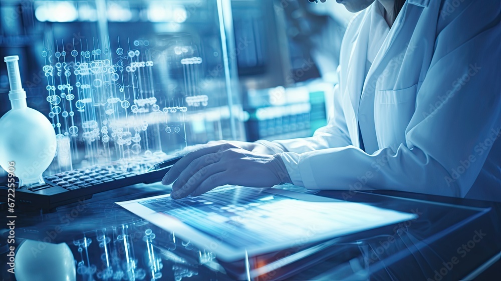 Laboratory techniques: Images portray scientists using tools such as ...