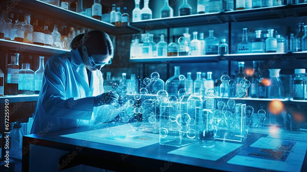 Laboratory techniques: Images portray scientists using tools such as ...