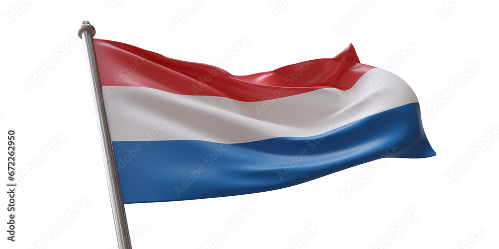 Netherlands flag waving isolated on white transparent background, PNG ...