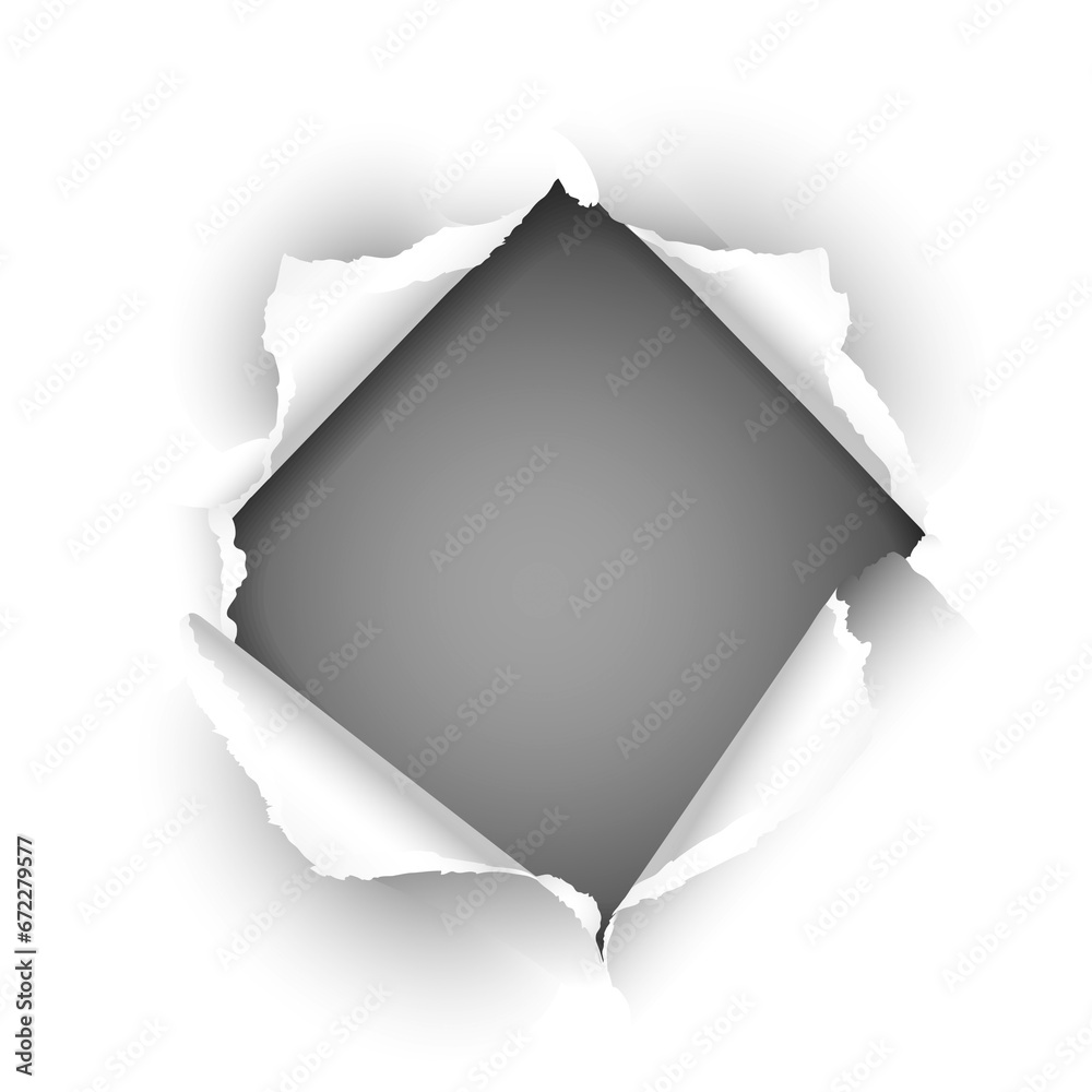 Paper hole with torn edges design template. Royalty high-quality free ...
