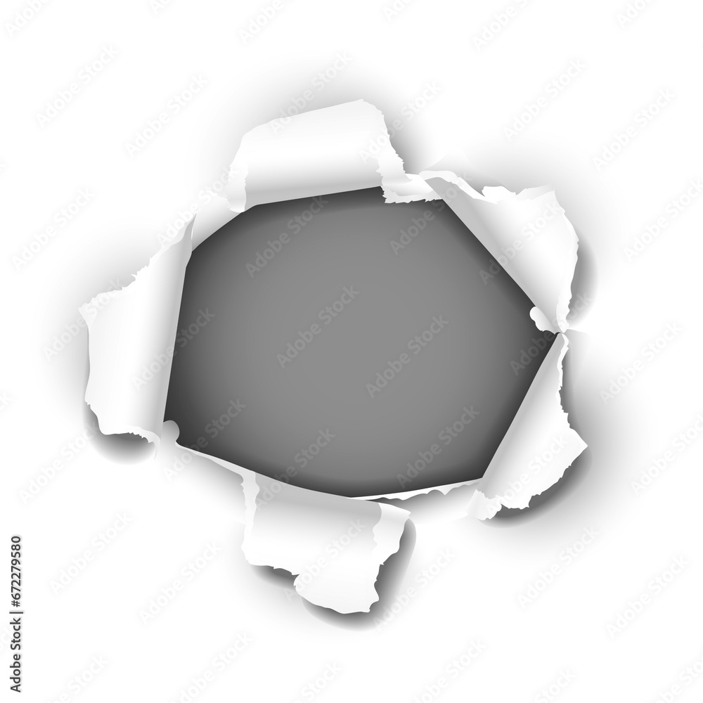 Paper hole with torn edges design template. Royalty high-quality free ...