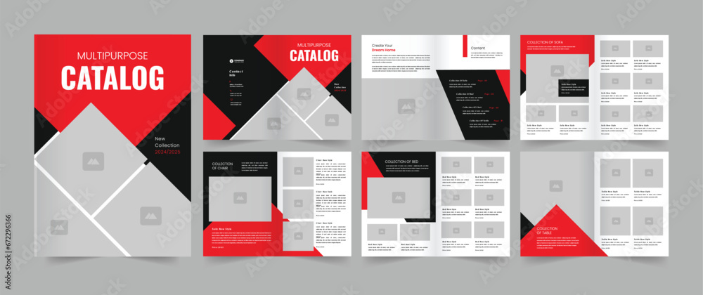 Product catalog Layout and Furniture catalogue Design Stock Vector ...