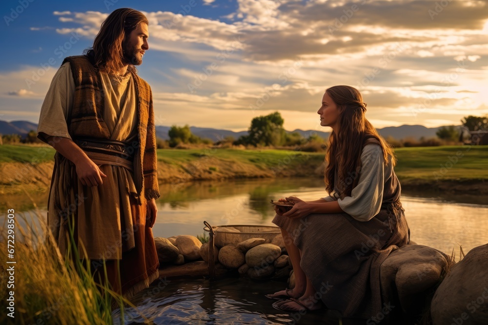 Samaritan of the well. Jesus Christ and the Samaritan woman. - Thirst ...