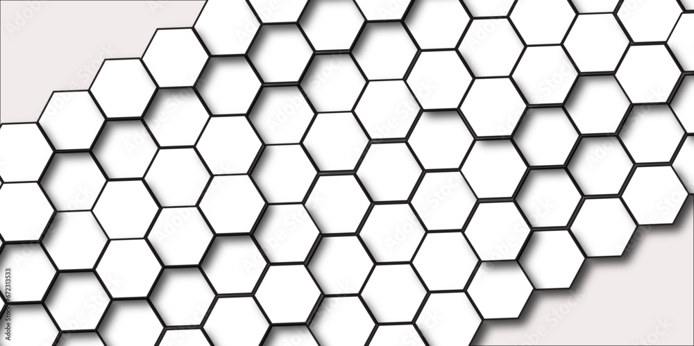 Abstract white background with hexagon and hexagonal background ...