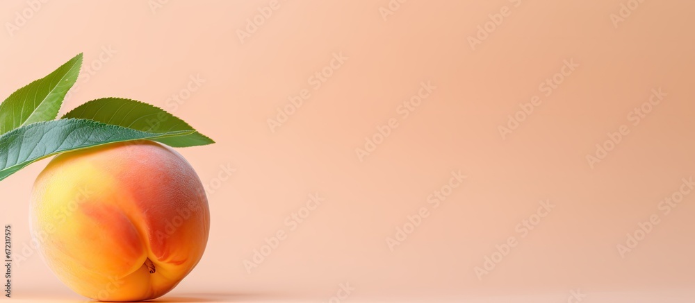 A solitary recently harvested peach Stock Photo | Adobe Stock