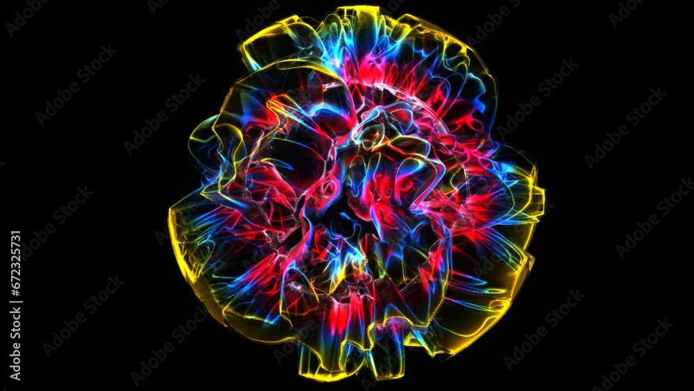 3d render abstract art video animation with surreal energy plasma ball ...